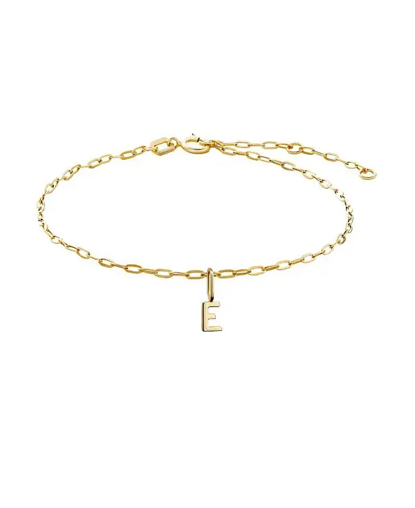 ANA LUISA 10k Gold Letter Charm Bracelet - Letter E Solid Gold