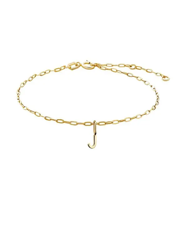 ANA LUISA 10k Gold Letter Charm Bracelet - Letter J Solid Gold