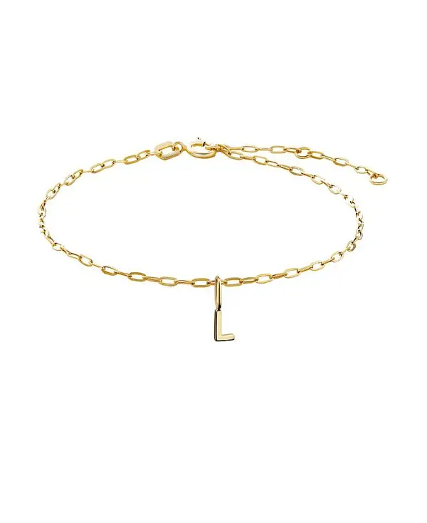 ANA LUISA 10k Gold Letter Charm Bracelet - Letter L Solid Gold