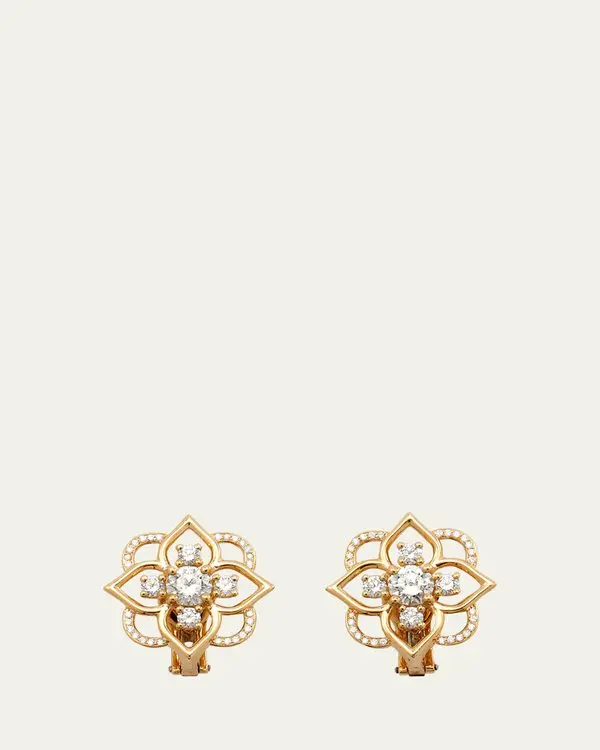 MELLERIO 18k Yellow Giardino Diamond Earrings - Gold