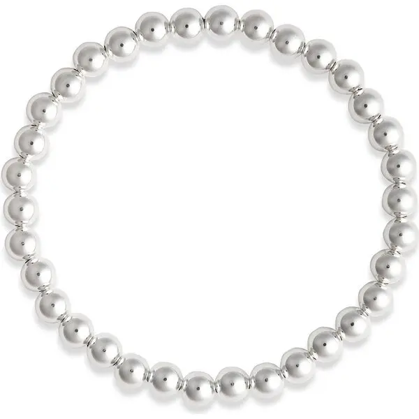 NASHELLE Beaded Stretch Bracelet - Sterling Silver