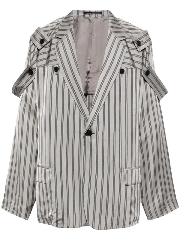 Yohji Yamamoto Epaulette-detail Pinstripe Blazer