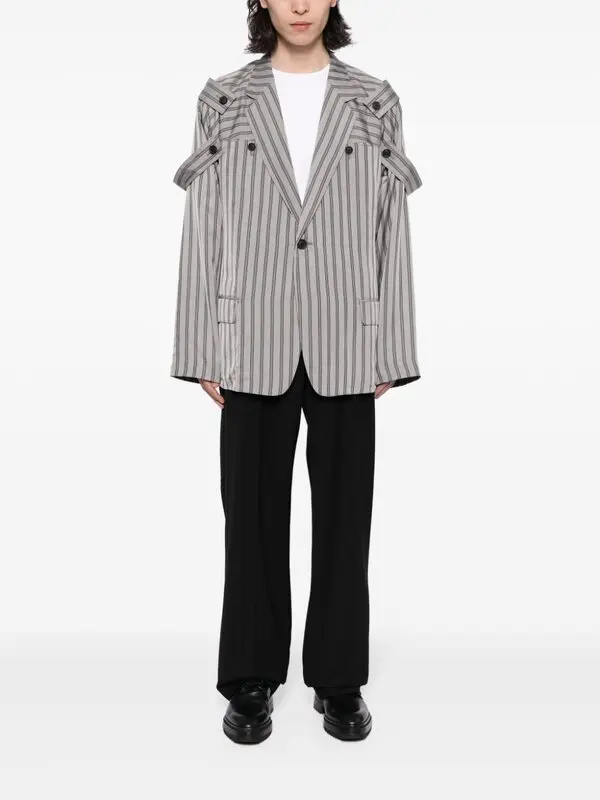 Yohji Yamamoto Epaulette-detail Pinstripe Blazer