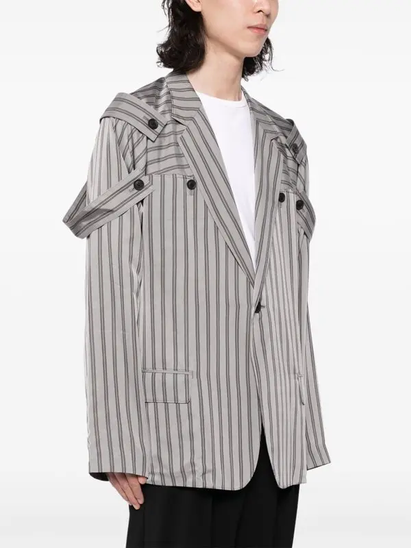 Yohji Yamamoto Epaulette-detail Pinstripe Blazer