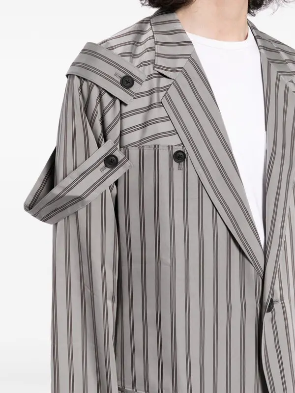 Yohji Yamamoto Epaulette-detail Pinstripe Blazer
