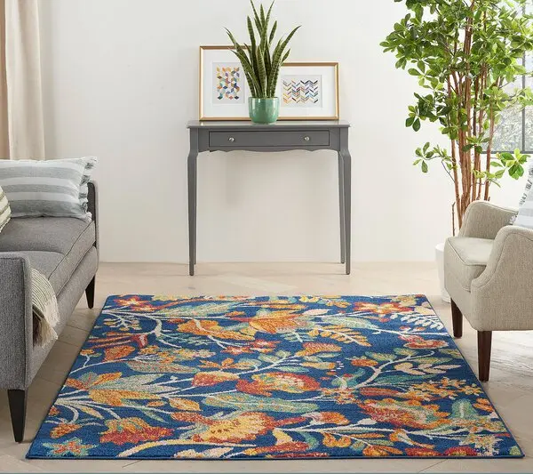 NOURISON HOME Allur 09 Navy Multicolor 5' X 7' Rug - One-color