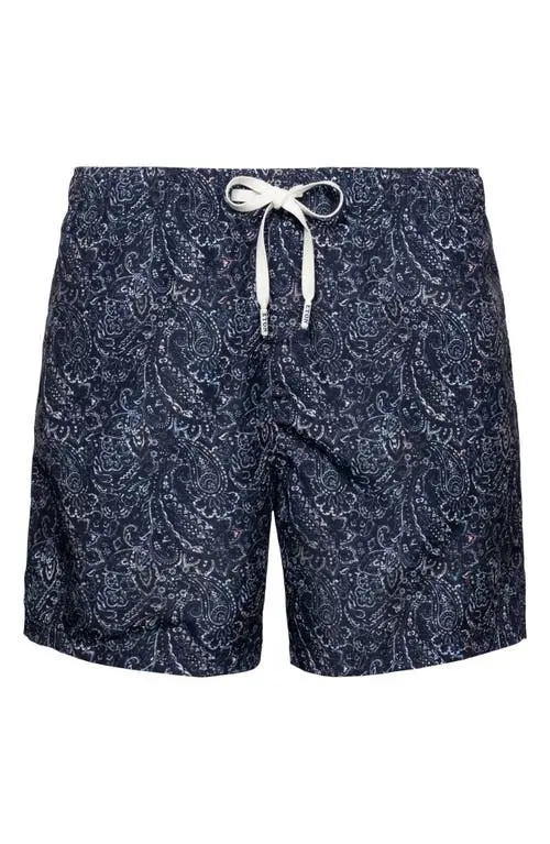 Eton Bandana Print Swim Trunks - Blue
