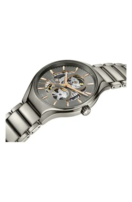 RADO True Round Automatic Open Heart Bracelet Watch - Grey