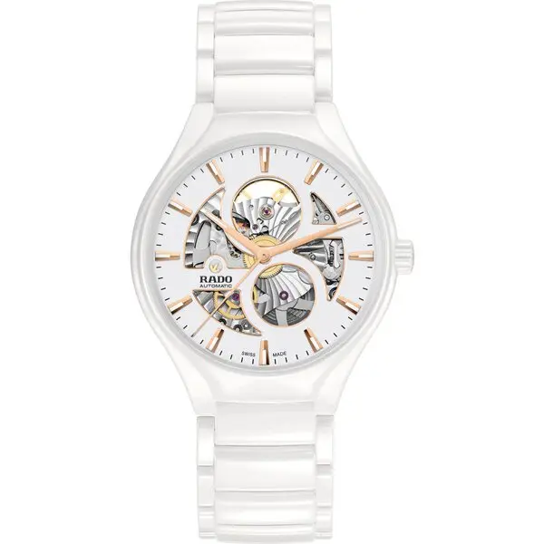 RADO True Round Automatic Open Heart Bracelet Watch - White