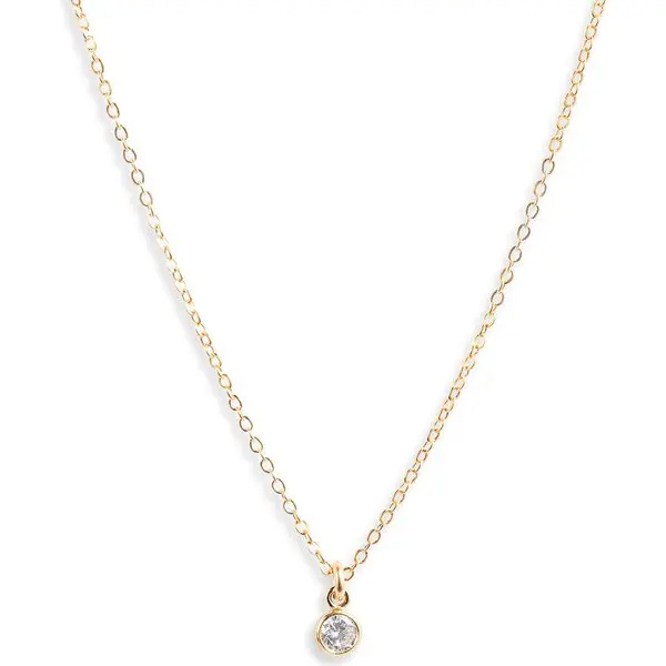 SET & STONES Birthstone Pendant Necklace - Gold/april