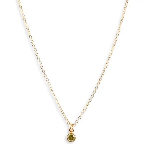 SET & STONES Birthstone Pendant Necklace - Gold/august