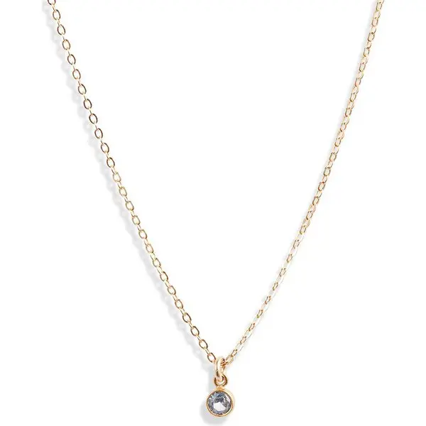 SET & STONES Birthstone Pendant Necklace - Gold/march