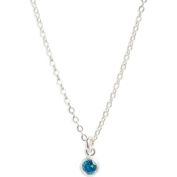 SET & STONES Birthstone Pendant Necklace - Silver / December