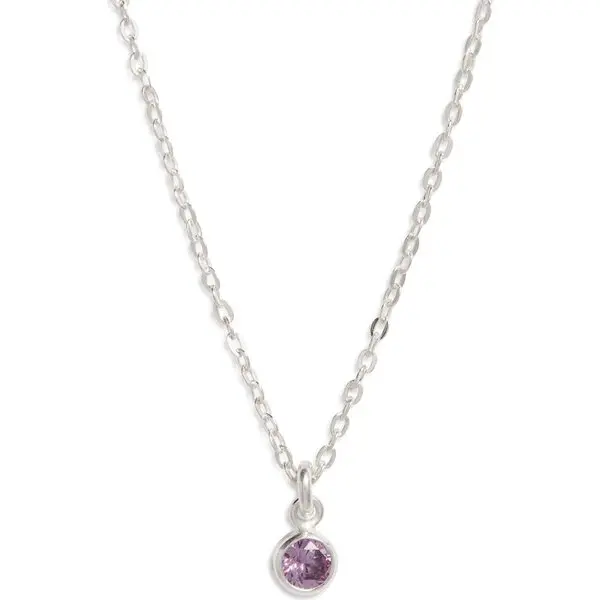 SET & STONES Birthstone Pendant Necklace - Silver / February