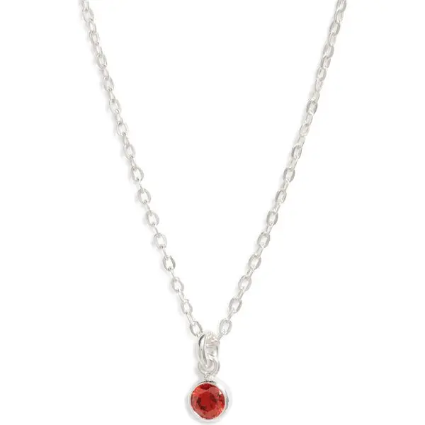 SET & STONES Birthstone Pendant Necklace - Silver / July