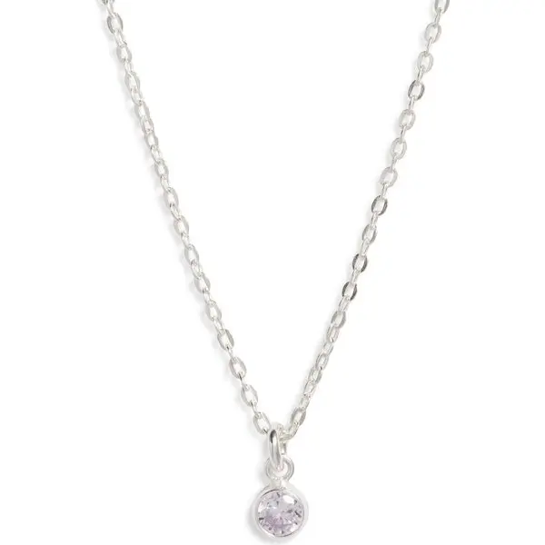 SET & STONES Birthstone Pendant Necklace - Silver / June