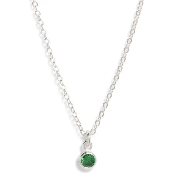 SET & STONES Birthstone Pendant Necklace - Silver / May