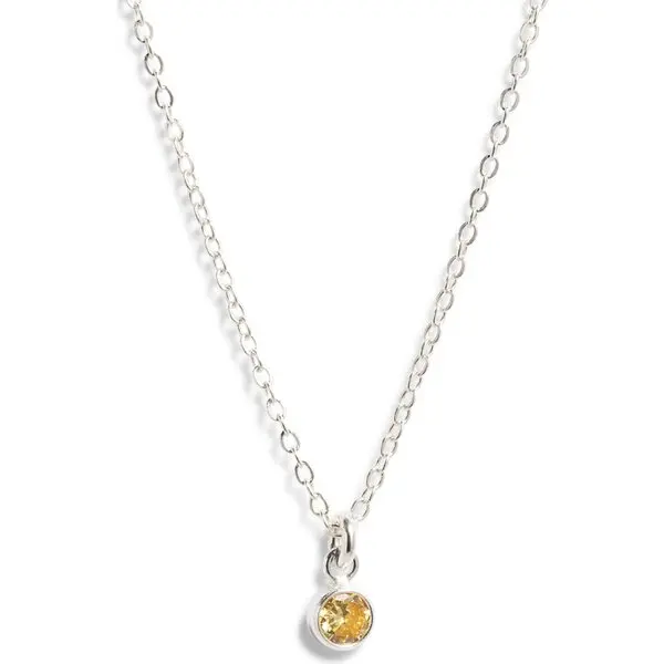 SET & STONES Birthstone Pendant Necklace - Silver / November