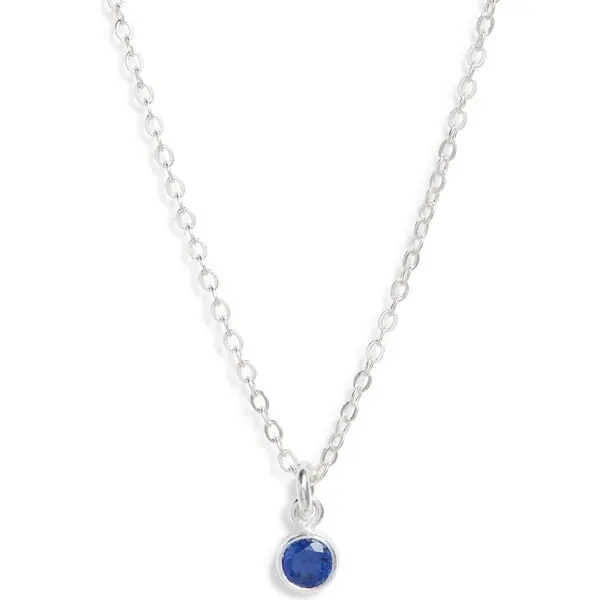 SET & STONES Birthstone Pendant Necklace - Silver / September