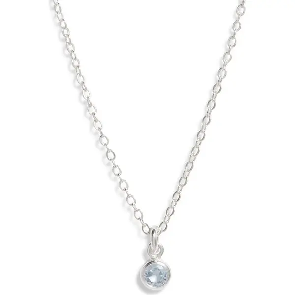 SET & STONES Birthstone Pendant Necklace - Silver/march