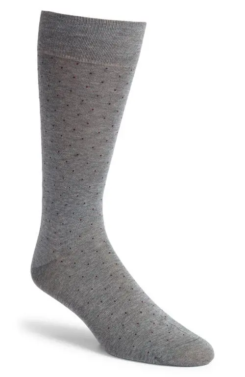 Pantherella Gadsbury Fil Coupé Dot Dress Socks - Mid Grey Mix