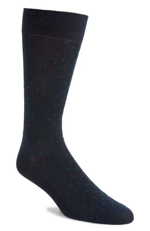 Pantherella Gadsbury Fil Coupé Dot Dress Socks - Navy