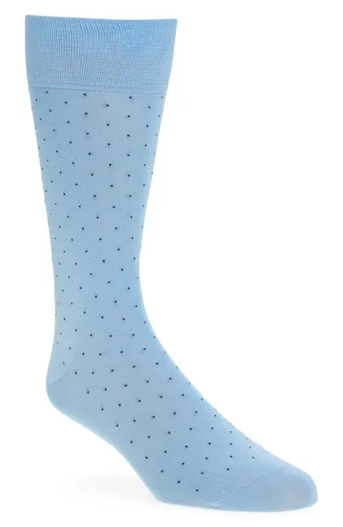 Pantherella Gadsbury Fil Coupé Dot Dress Socks - Seablue