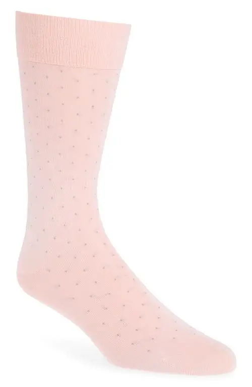 Pantherella Gadsbury Fil Coupé Dot Dress Socks - Shell Pink