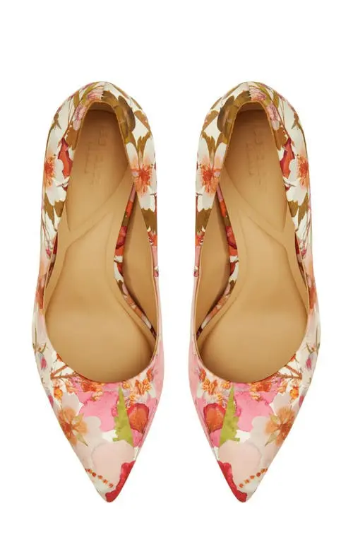 Ted Baker London Cara Icon Pointed Toe Pump - Bright Multi White Pink