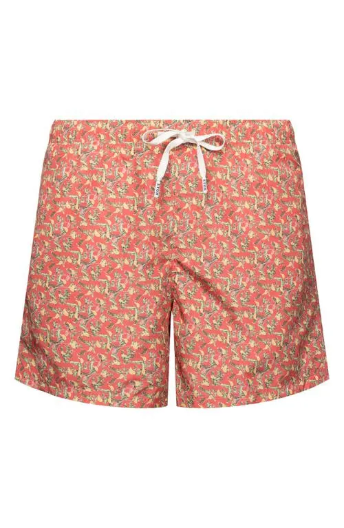 Eton Banana Print Swim Trunks - Pink/red