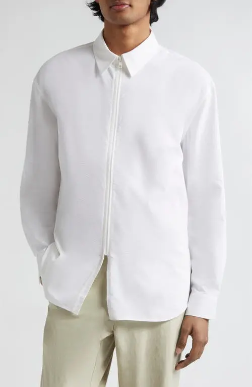 Post Archive Faction 6.0 Textured Zip Front Shirt Right In White