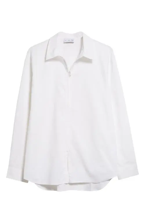 Post Archive Faction 6.0 Textured Zip Front Shirt Right In White