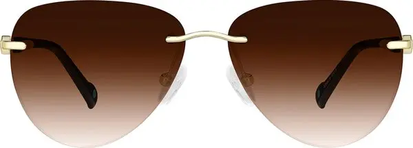 Zenni Aviator Rimless Glasses - Gold