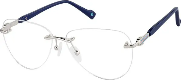 Zenni Aviator Rimless Glasses - Silver