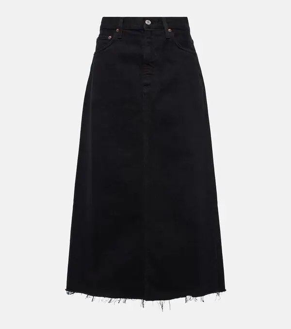 AGOLDE Della Denim Midi Skirt - Black