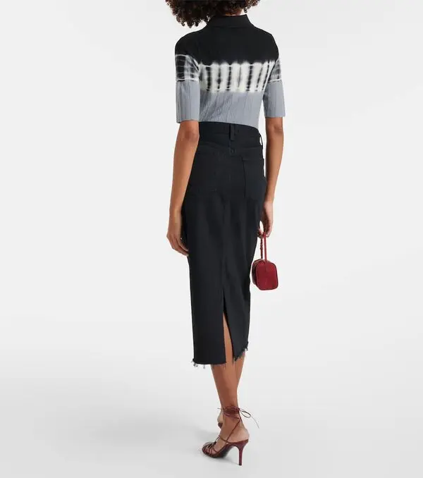 AGOLDE Della Denim Midi Skirt - Black