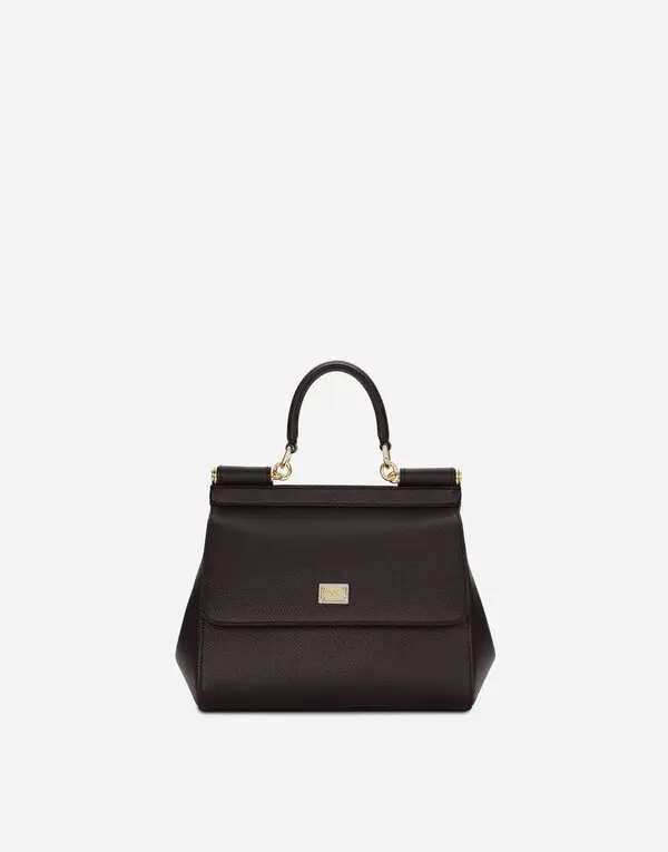 Dolce & Gabbana Small Sicily Handbag In Dauphine Calfskin - Purple