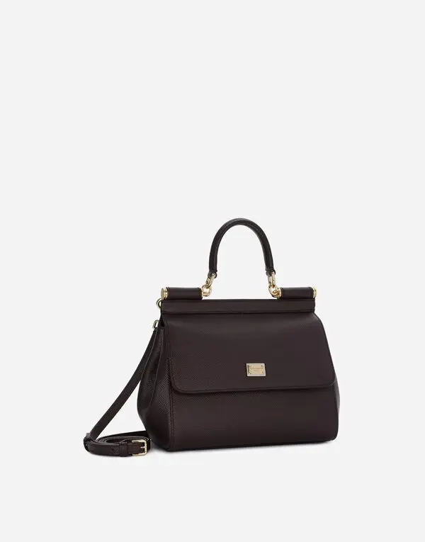 Dolce & Gabbana Small Sicily Handbag In Dauphine Calfskin - Purple