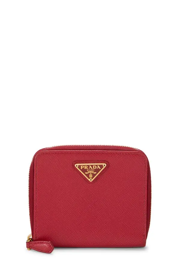 Prada Saffiano Coin Purse - Red
