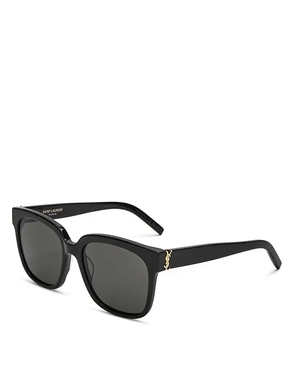 Saint Laurent Square Sunglasses, 54mm - Black/black Solid