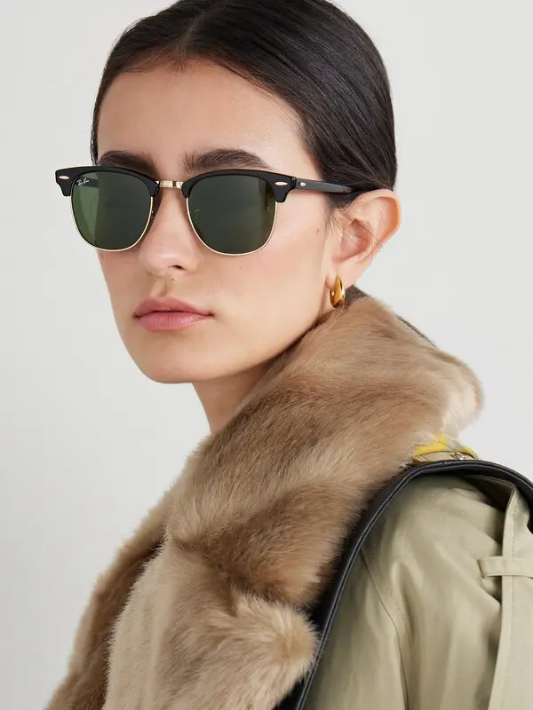Ray-Ban Clubmaster D-Frame Acetate And -Tone Sunglasses In  display picture 1