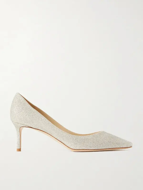 JIMMY CHOO Romy 60 Glittered Leather Pumps