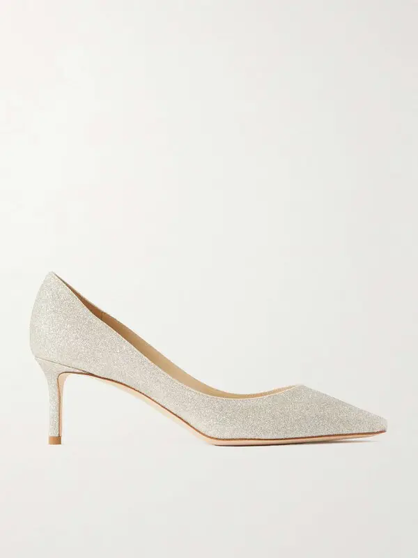 JIMMY CHOO Romy 60 Glittered Leather Pumps