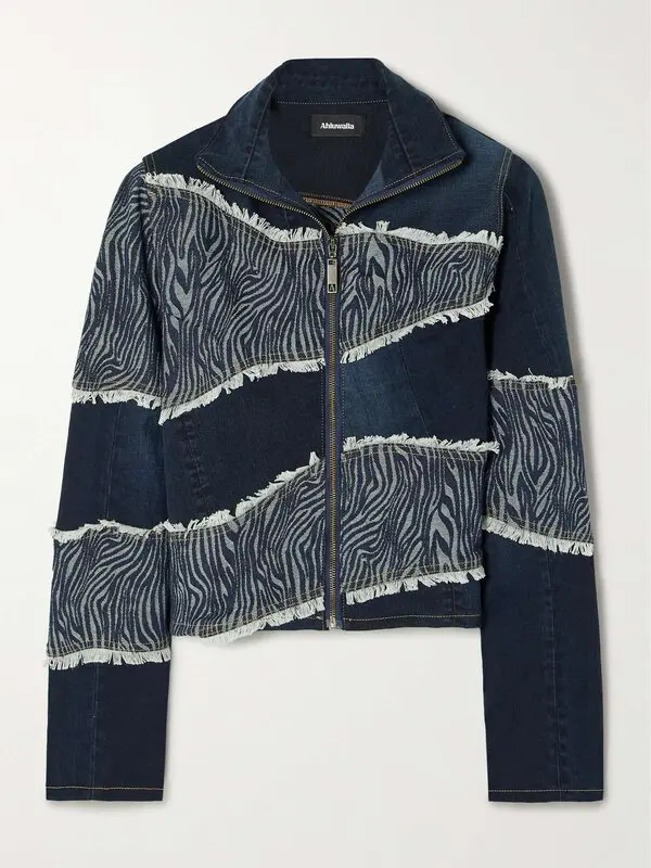 Ahluwalia Frayed Patchwork Recycled Denim Jacket