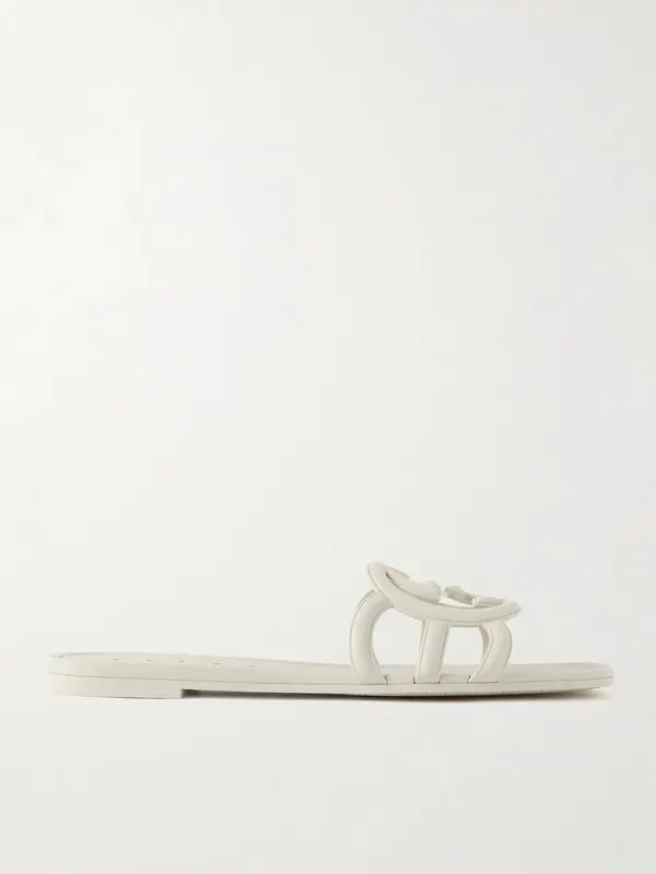 Gucci Interlocking G Rubber Slides - White