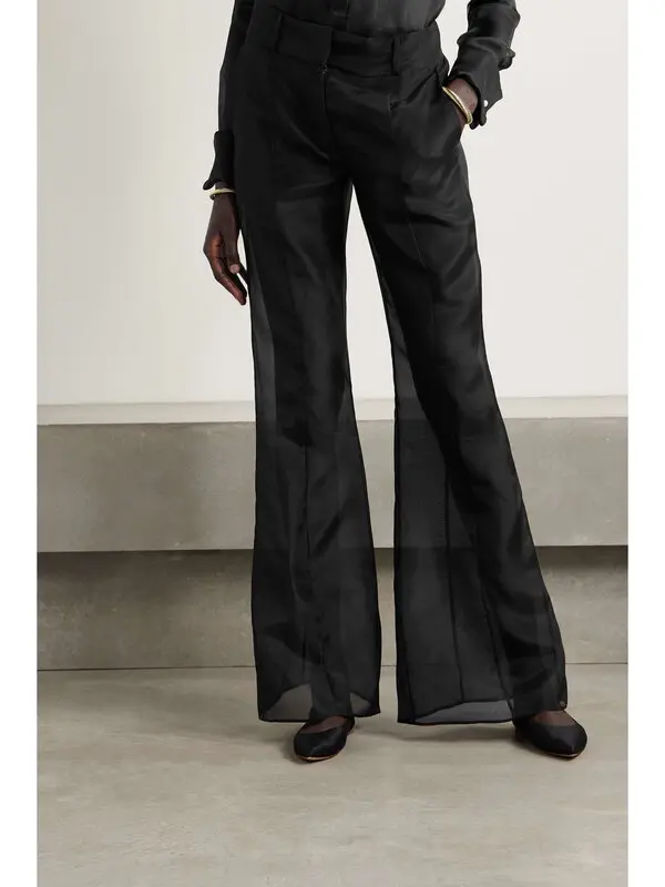 Gabriela Hearst Rhein Silk-organza Flared Pants