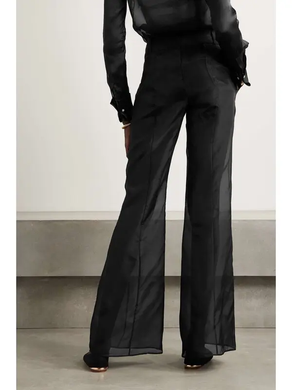 Gabriela Hearst Rhein Silk-organza Flared Pants