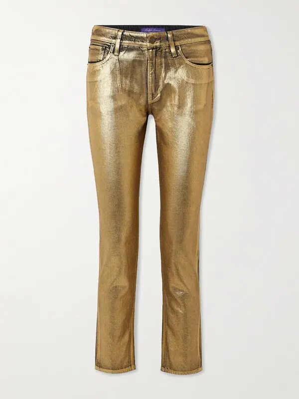 Ralph Lauren Metallic Coated Skinny Jeans