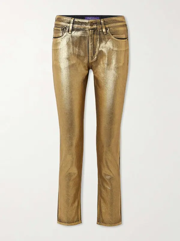 Ralph Lauren Metallic Coated Skinny Jeans