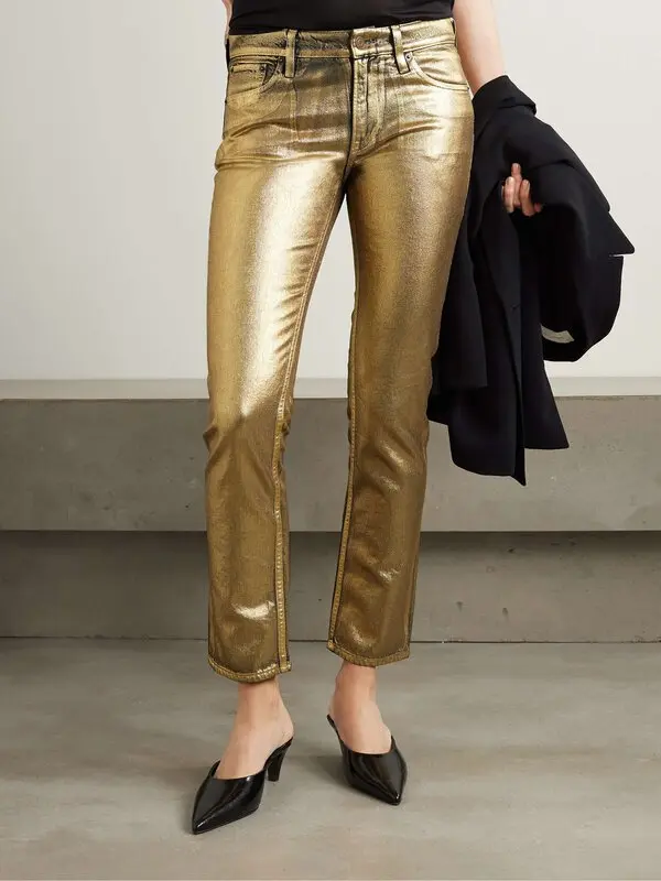 Ralph Lauren Metallic Coated Skinny Jeans